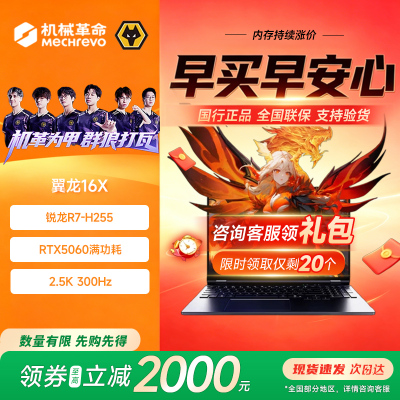 机械革命翼龙16X独显笔记本电脑