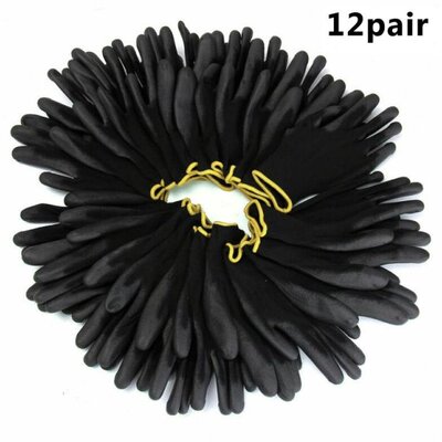 12 Pairs Nitrile Safety Coated Work Gloves PU Palm Coated Sa