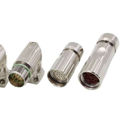 M23信号防水连接器M623 6芯对接航空插头冷压针8 9 12 16 17P19孔