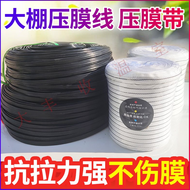温室大棚配件压膜线压膜带抗老化压膜绳钓鱼丝黑色高强度托膜带