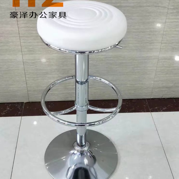 北京圆凳美容凳师傅凳实验室大工凳高脚凳子加厚皮革坐面吧椅吧凳