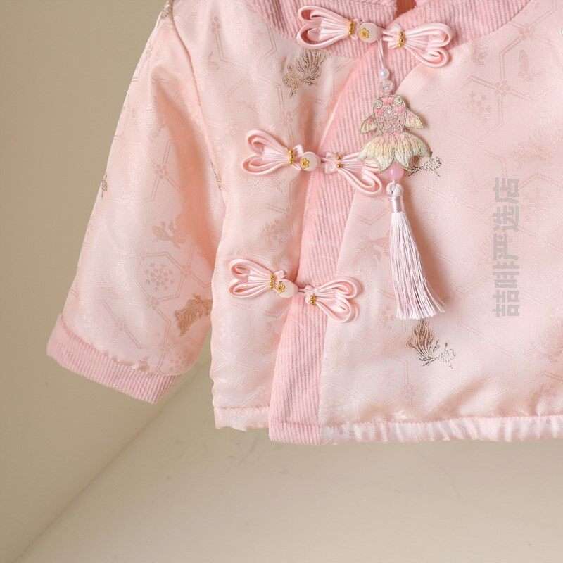 孩子周岁衣服宝宝礼服加厚抓周喜庆婴幼儿儿童套装秋冬幼儿加绒