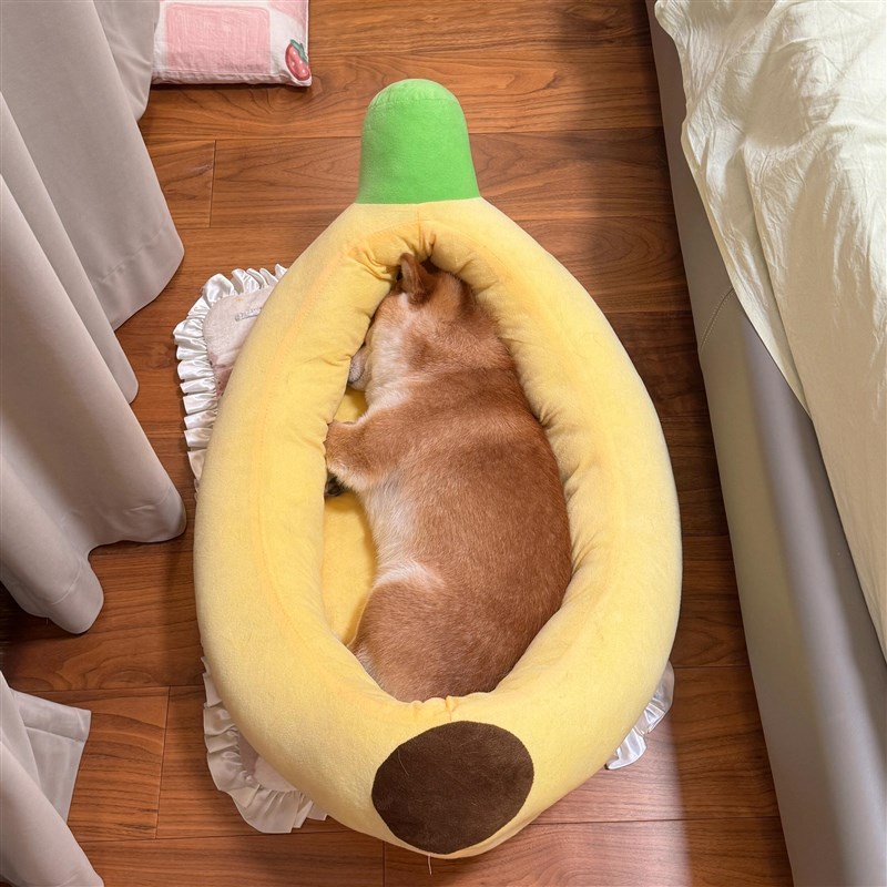 狗狗猫咪香蕉窝柴犬柯基比熊马尔济斯宠物床可拆洗垫子夏天凉席