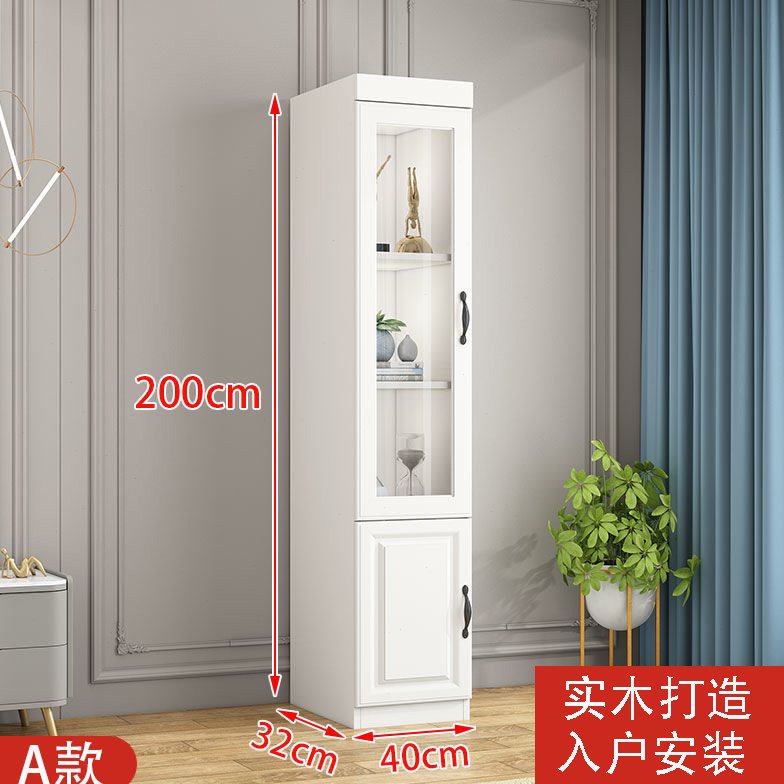 实木书柜一体带玻璃门办公储物柜 落地欧式书架展示柜 收纳柜安装