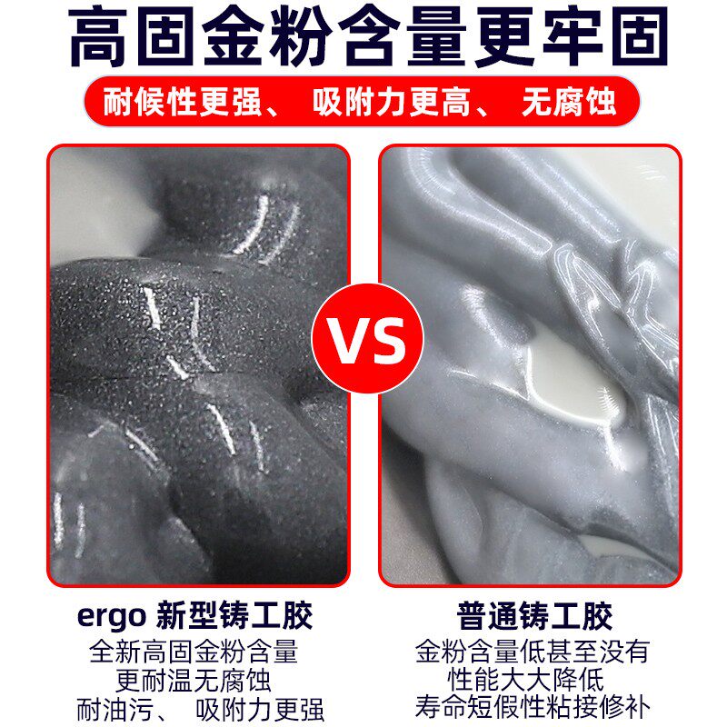 ergo9911铸工ab胶金属修补油箱水箱堵漏防水耐高温强力焊接胶水