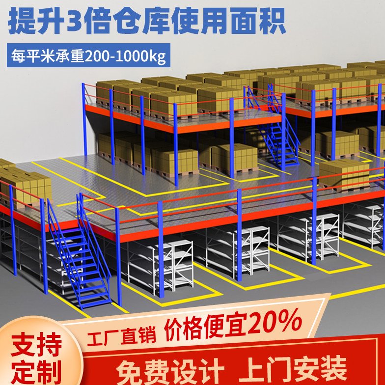 仓储置物架平台式阁楼货架仓库钢结构隔层搭建重型库房平台货架