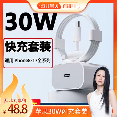 适用苹果17全系列充电套装30wPD