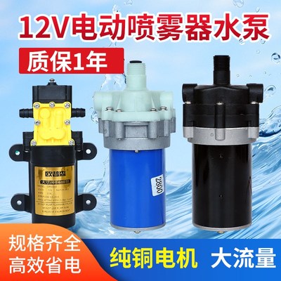 12V伏电动喷雾器水泵电机高压泵大功率双核三缸四缸隔膜泵自吸泵