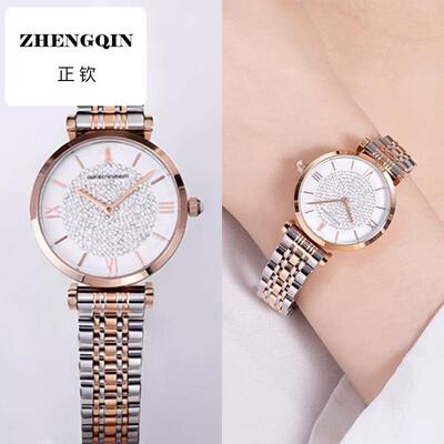 适用代用阿玛尼满天星手表带女钢带代用AR1926摩天轮1876不锈钢表