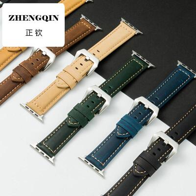 适用于iwatchs8表带真皮s7s9苹果男手表带applewatch ultra智能se
