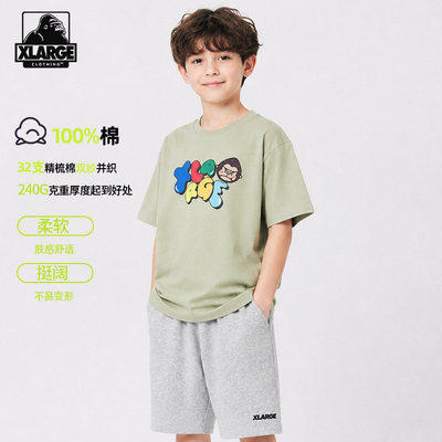 XLARGE短袖T恤中大童纯棉上衣