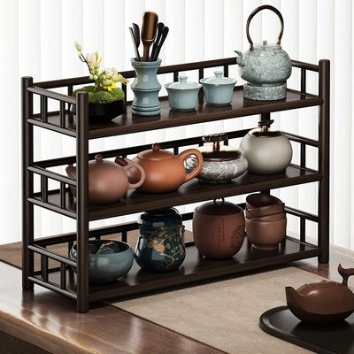 茶杯架桌面小型博古架中式茶杯收纳架茶桌杯架茶具置物架台面茶架