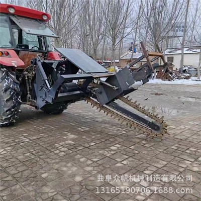 自走式手扶链条开沟机小型果园施肥工程管道挖沟机