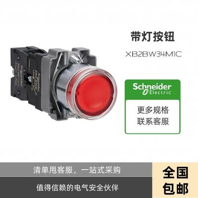 XB2BW34M1C/IC平头平头带灯按钮开关 绿色 常开复位XB2BW34B1C/IC