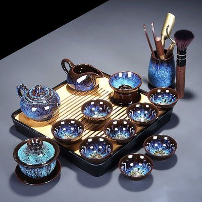 汝窑茶具套装窑变陶瓷茶壶功夫景德镇白瓷茶杯盖碗泡茶家用 价