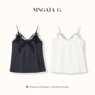 MNGATA G./曼加塔【花语】霜感法绣高级百搭新中式吊带背心