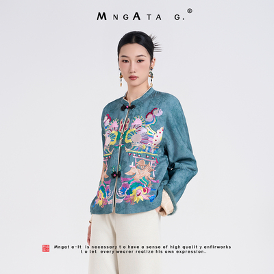 MNGATA G./曼加塔【苗绣·华彩赋】25秋冬新中式拼水貂外套
