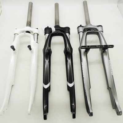 三拓700c公路自行车旅行车铝合金v刹避震前叉 肩控锁死 直管上管