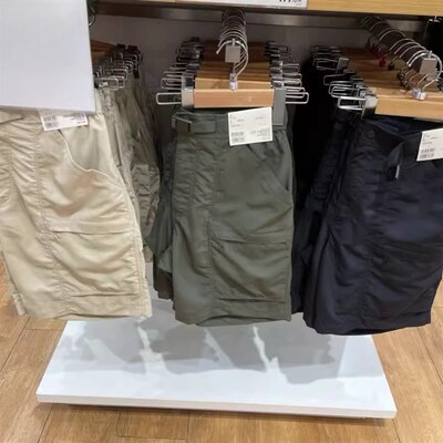 男女装尼龙休闲工装短裤宽松运动裤腰带直筒五分裤463870/470617