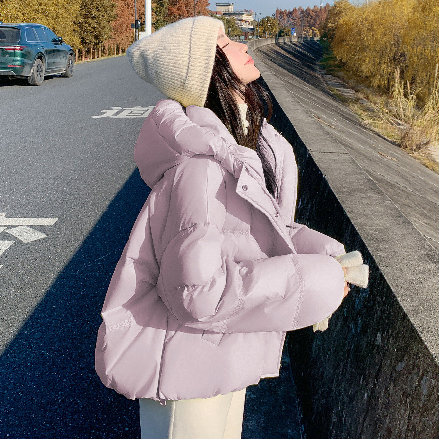 巨好看的紫色短版羽绒衣女2026新款冬季女款冬独特漂亮冬装厚外套