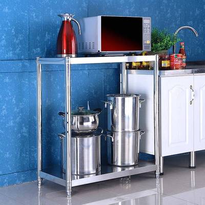 双层不锈钢置物架厨房微波炉架子长5060708090宽303540宣旭