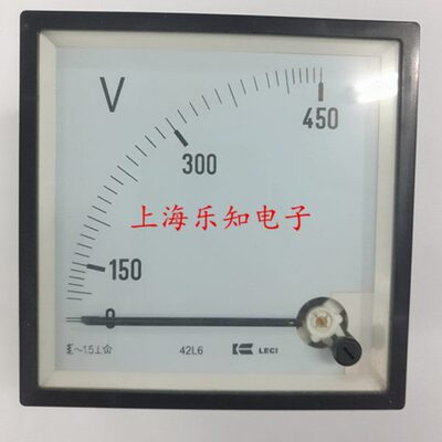 上海乐磁LECI安装式仪表 电压表 42L6-V 450V 电压可选
