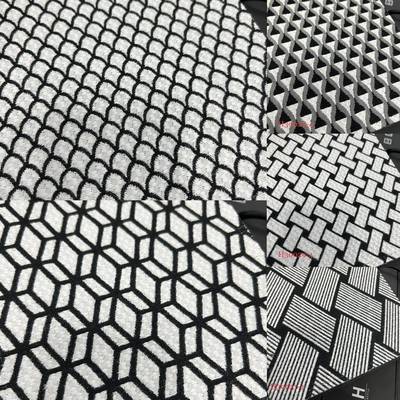 门幅140cm黑白色织几何图案沙发布抱枕布样板房现代简约黑白布