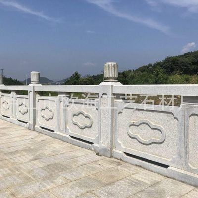 石栏杆厂家花岗岩堂子浮雕棍子头石护栏河道景区大理石石雕石围栏