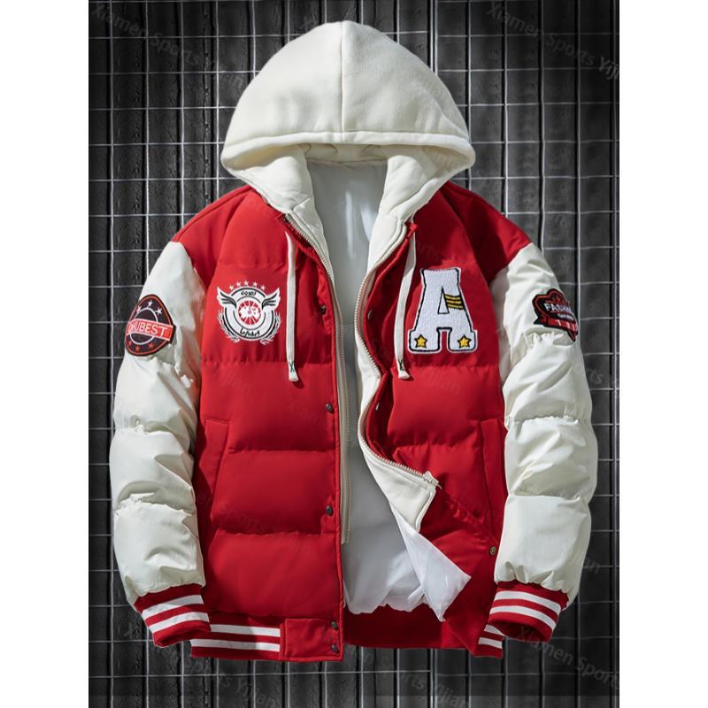 ??Men's Color Block Padded Jacket Bold Toasty Polyester