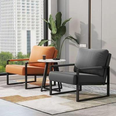 轻奢设计师单人沙发椅网红民宿酒店休闲展厅商用洽谈接待沙发椅