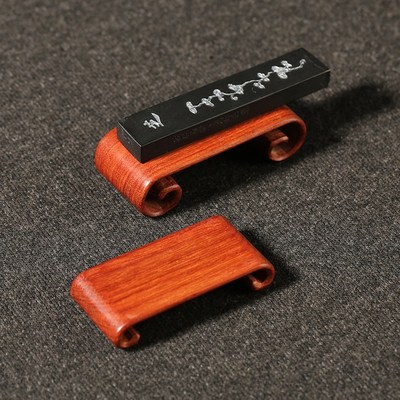 双层书卷式墨床 二层红木墨床红檀木 书卷 墨台文房用具整料笔