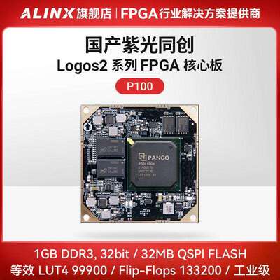 国产FPGA核心板 ALINX 紫光同创Logos2 PG2L100H 收发器 工业级