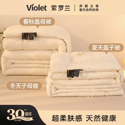 VIOLET/紫罗兰子母被二合一大豆纤维四季春秋被加厚超柔秋冬被芯