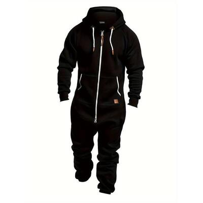 MF New 2024Fall Winter Men's Hooded Fleece Onesie for