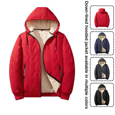 Winter Warm Windproof Hooded Jacket Polyester Material for