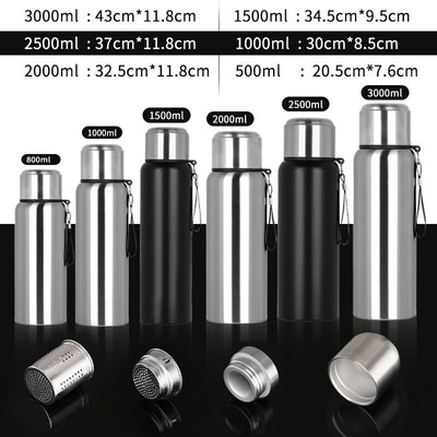 316不锈钢保温杯男茶水分离泡茶杯大容量3升水壶全钢水杯子1000ml