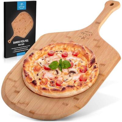 Zulay Kitchen Bamboo Pizza Paddle Durable Wooden Peel for