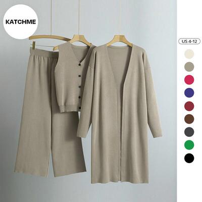 Women's Minimalist V Neck Button Tank Wide Leg