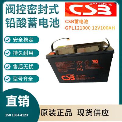 CSB蓄电池GPL12100012V100AH电信基地深循环浮充使用三年