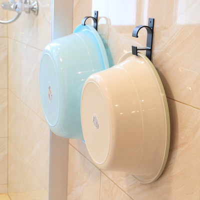 浴室卫生间置放盆架壁挂免打孔厕所墙壁简易收纳置物宝宝洗衣洗澡