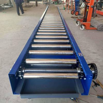 工厂组装流水线有动力无动力滚轮输送机遇阻可停滚筒输送机