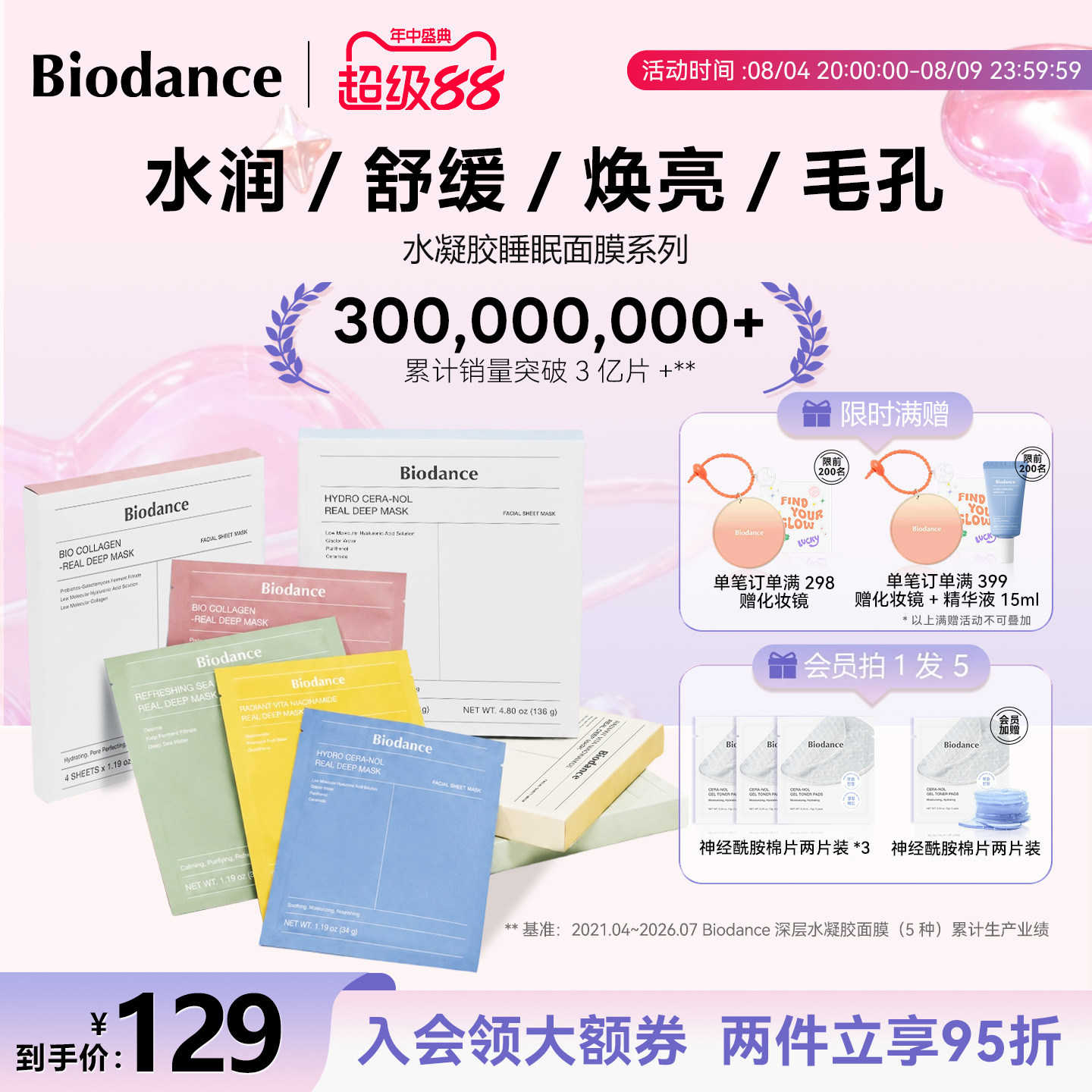 【韩国爆款面膜】Biodance水凝胶睡眠贴片面膜补水保湿收缩毛孔