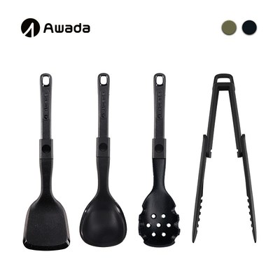 Awada户外新硅胶4件套铲勺套B装折叠锅铲汤勺便携露营轻量化厨具