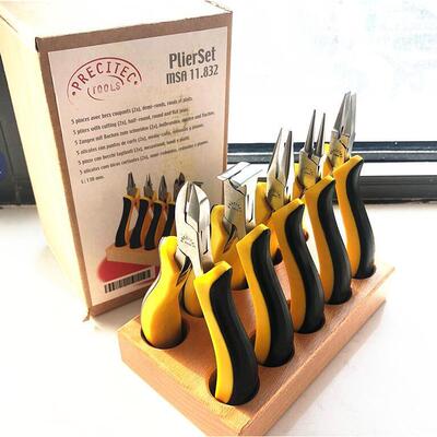 修表工具 原装瑞士 Horotec MSA11.832 五支装钳子 木座套装