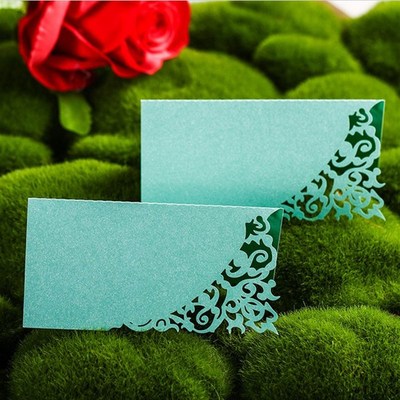 热款 席位卡结婚礼用品创意镂空铁艺花纹纸签到台会议个性座位牌