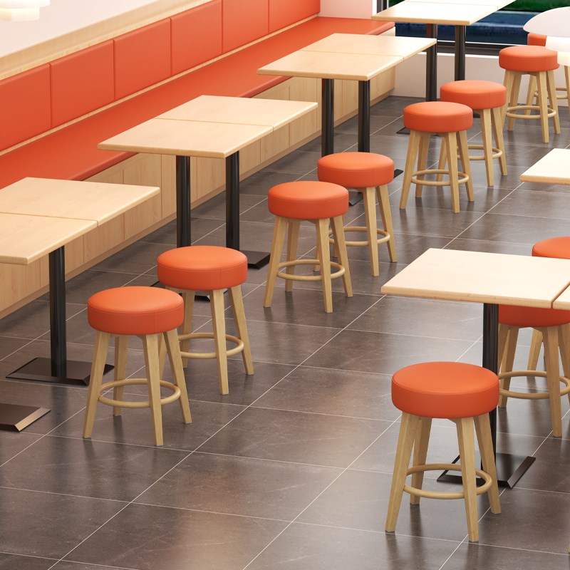 小吃餐厅麻辣饭连锁快面餐馆圆凳桌椅商用烫店凳子组合软包小餐饮