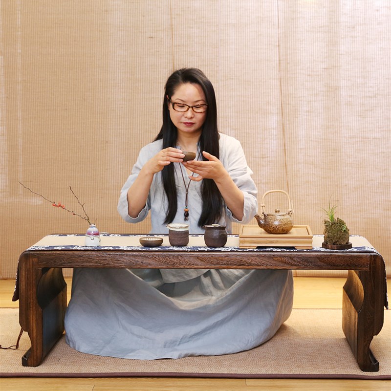 中式复古实木原琴动 古木艺术风格琴桌 可移桌实木琴凳茶桌