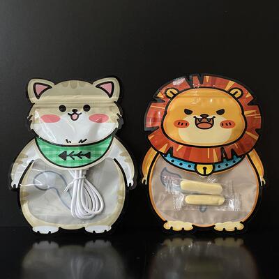 动物袋异食形立体密封雪花酥饼干糖TPV果品自封袋培塑料包装袋烘