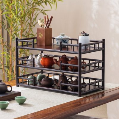 茶杯架子茶具茶器收纳架茶桌紫砂壶摆放架桌面上博古架小型置物架