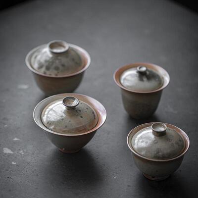 宜室防话陶水墨柴烧窑cmcs-gw变二才盖茶碗复古瓷泡茶碗家用烫单